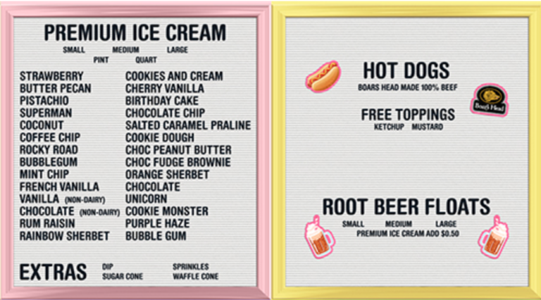 Tampa & Seminole's Ice Cream Menu | Dairy Joy