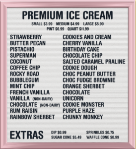 Tampa & Seminole's Ice Cream Menu | Dairy Joy